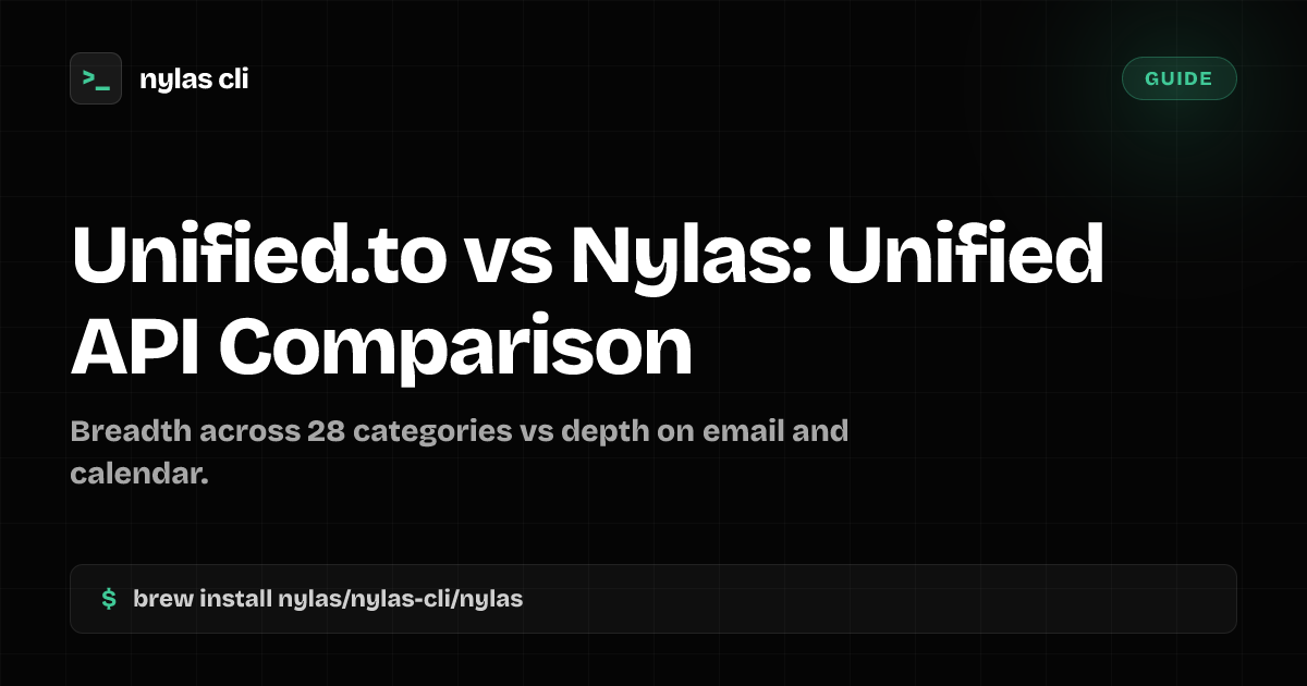Unified.to vs Nylas: Unified API Comparison | Nylas CLI