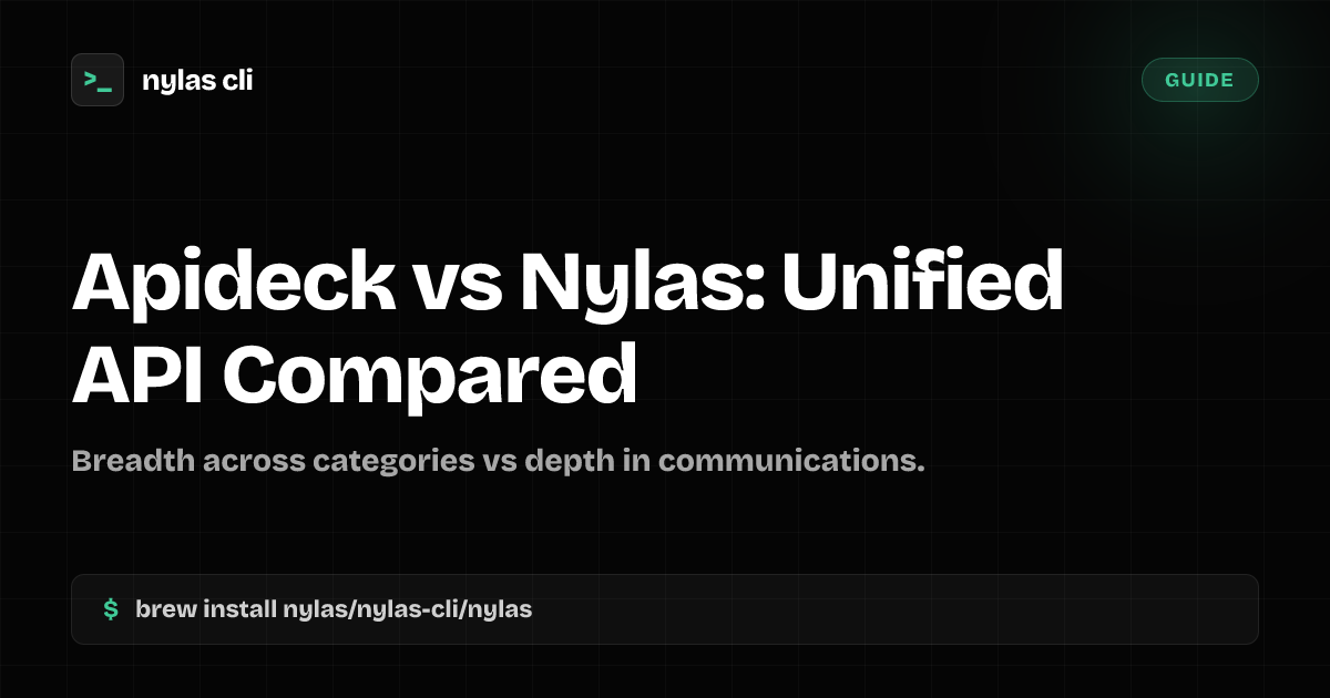 Apideck vs Nylas: Unified API Compared | Nylas CLI