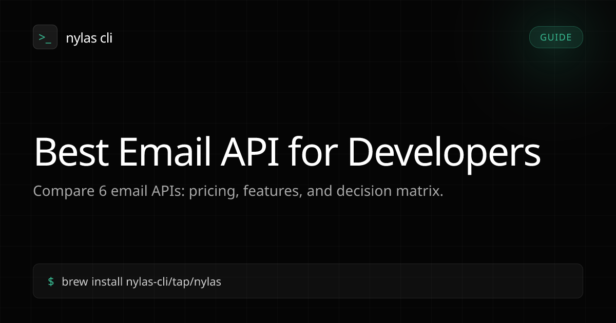 Best Email API for Developers | Nylas CLI