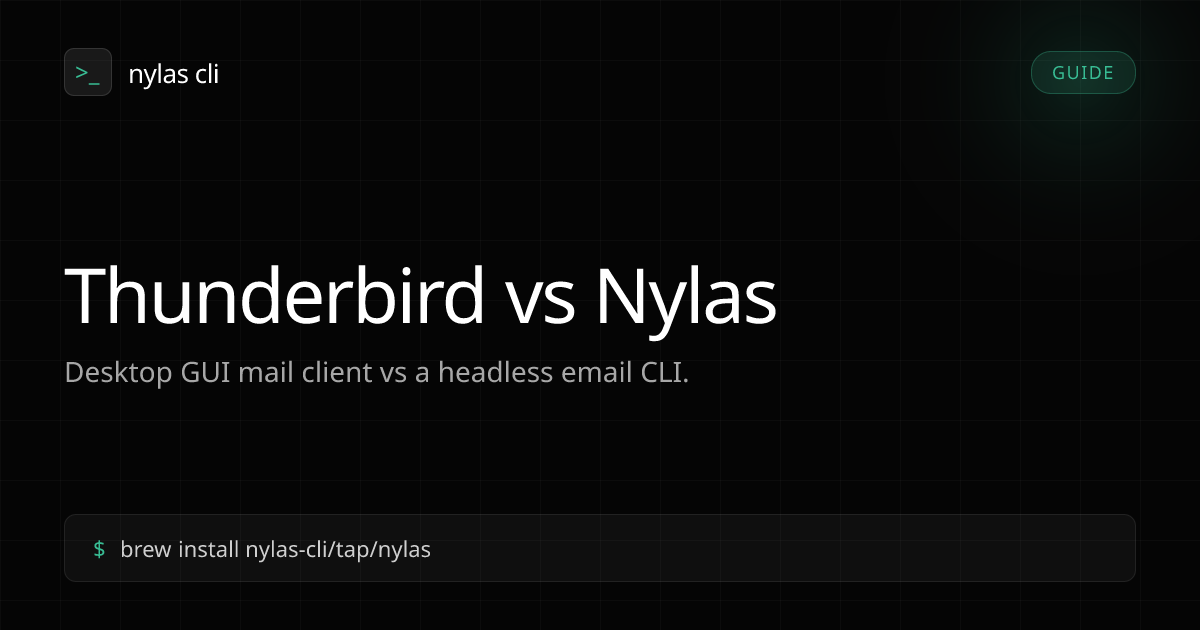 Thunderbird vs Nylas: GUI vs CLI email | Nylas CLI