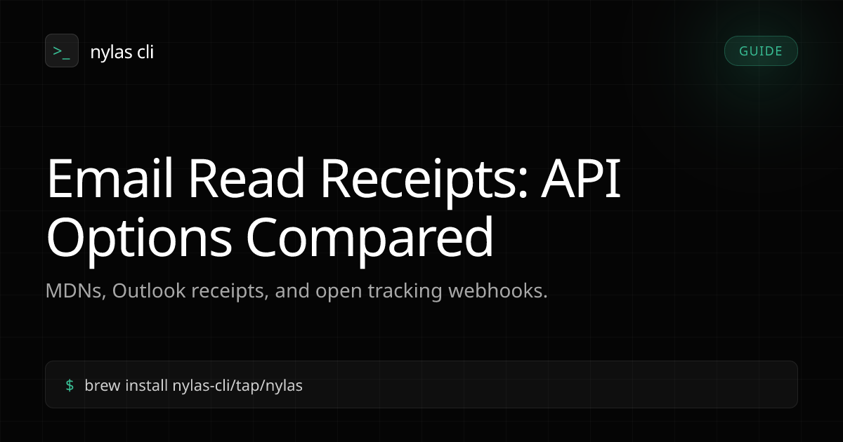 Email Read Receipts: API Options Compared | Nylas CLI